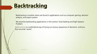STACK Applications in DS | PPTX | Programming Languages | Computing