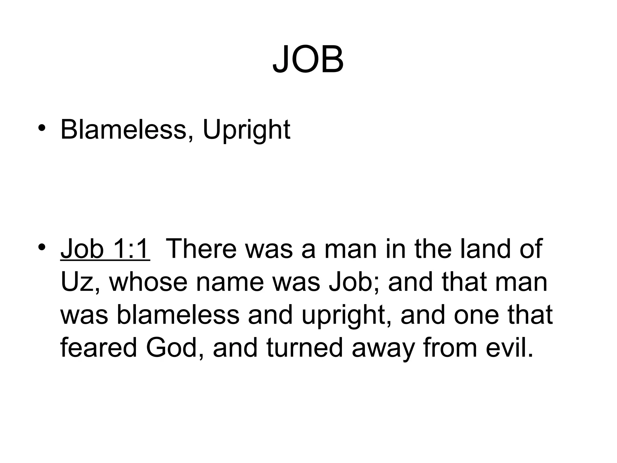 My Servant Job (Job 1) | PPT