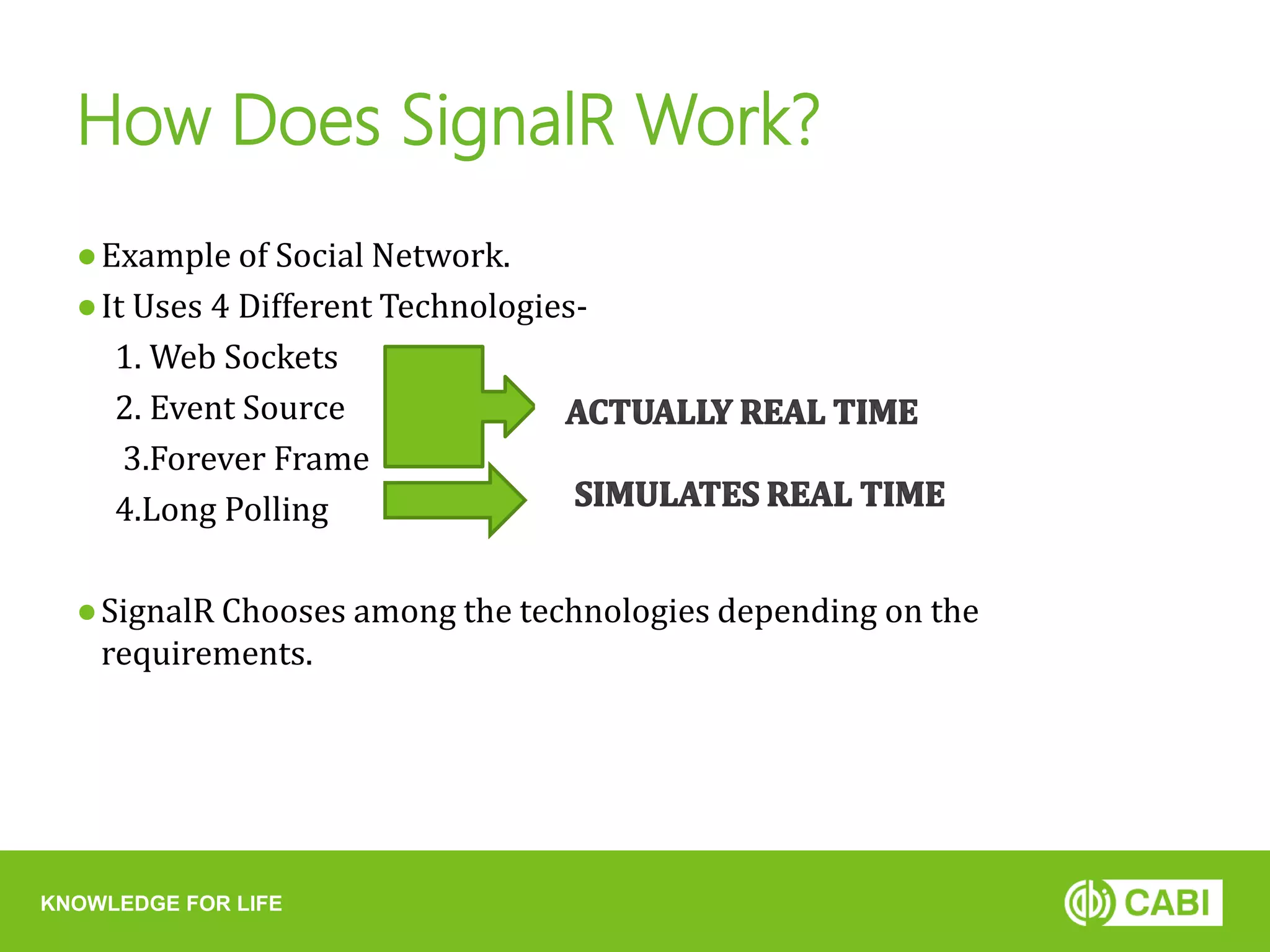 SignalR Technical Demo | PPTX | Web Development | Internet
