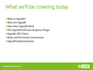 SignalR Technical Demo | PPTX | Web Development | Internet