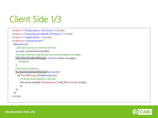 SignalR Technical Demo | PPTX | Web Development | Internet