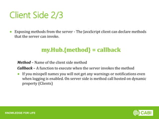 SignalR Technical Demo | PPTX | Web Development | Internet