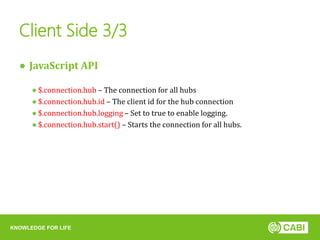 SignalR Technical Demo | PPTX | Web Development | Internet