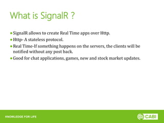 SignalR Technical Demo | PPTX | Web Development | Internet