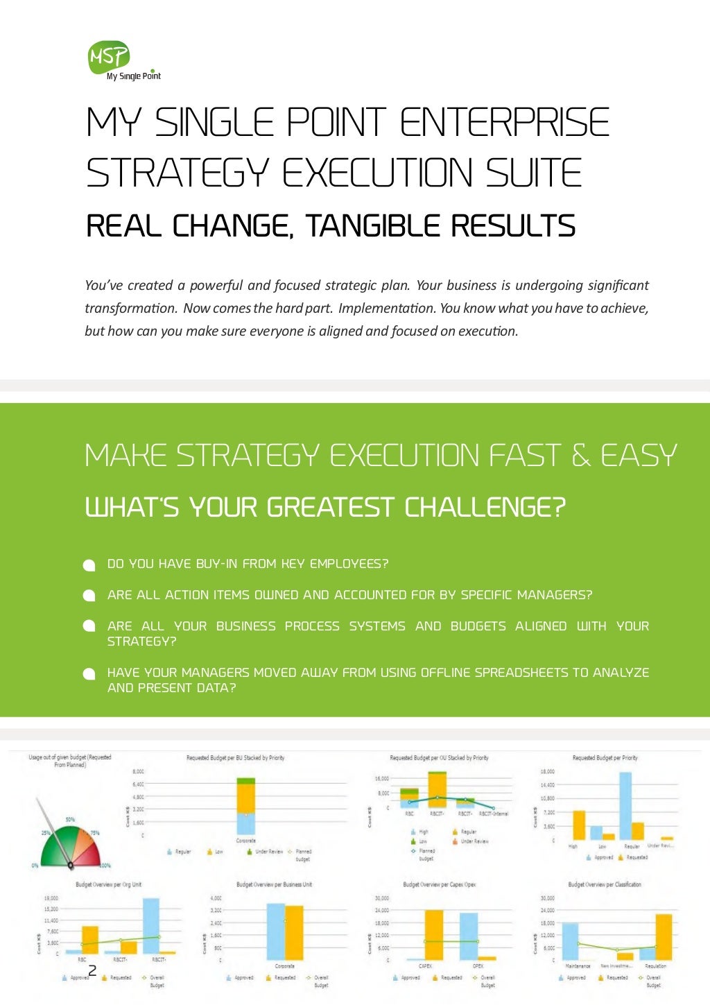 My singlepoint - Strategy Execution Suite