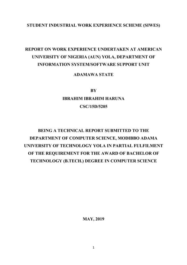 Siwes Report on Back End Web Development | PDF