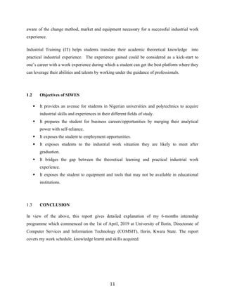 My SIWES report | PDF