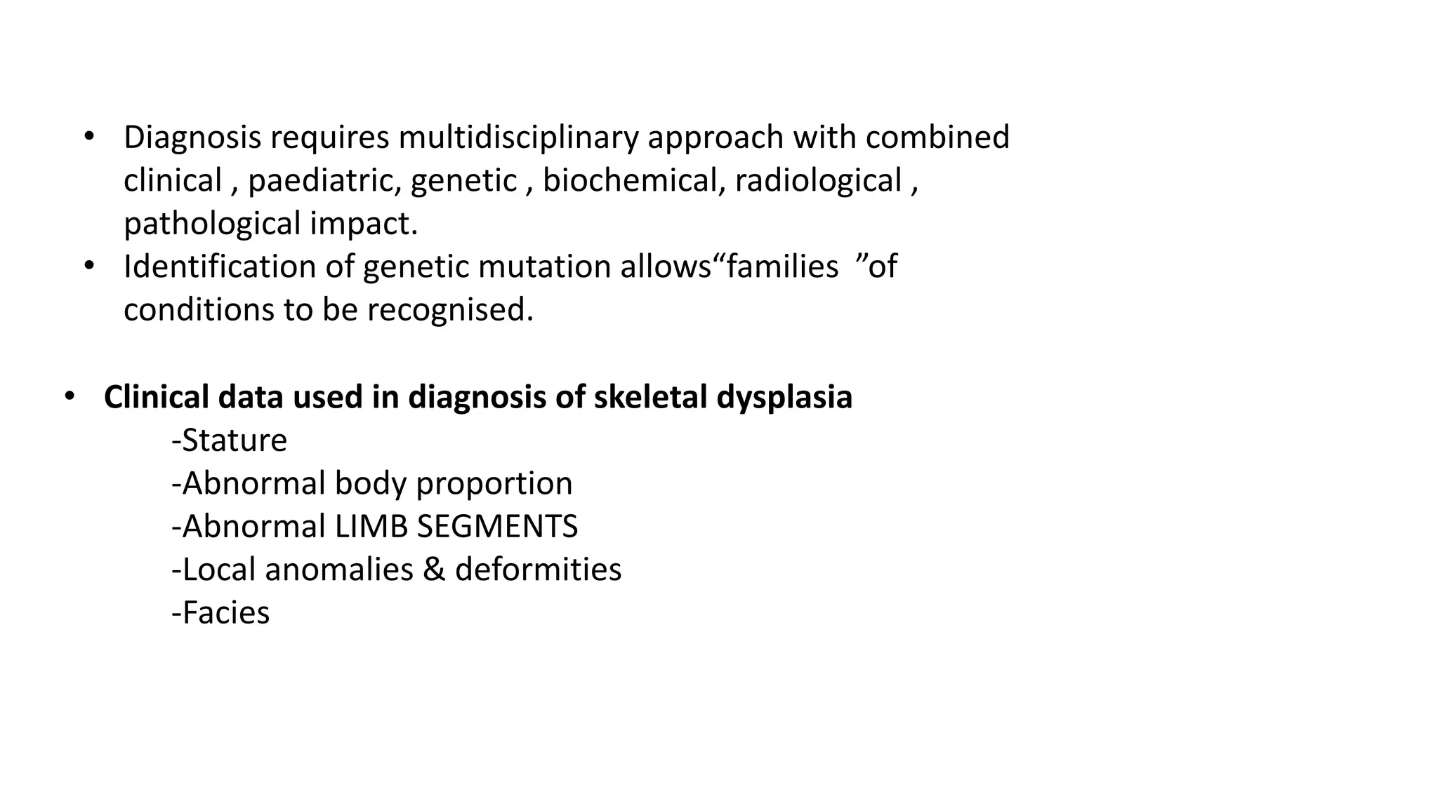 skeletal dysplasia ppt | PPTX