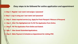 Steps For Apply a Fresh Passport in India | PPTX
