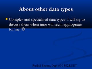 Database Tables and Data Types | PPT