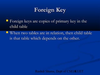 Database Keys / Referential Integrity / Propagation Constraint / Entity ...