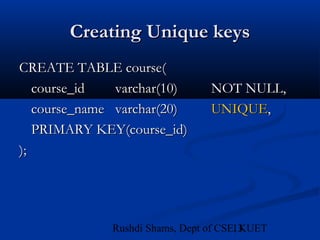 Database Keys / Referential Integrity / Propagation Constraint / Entity Integrity | PPT