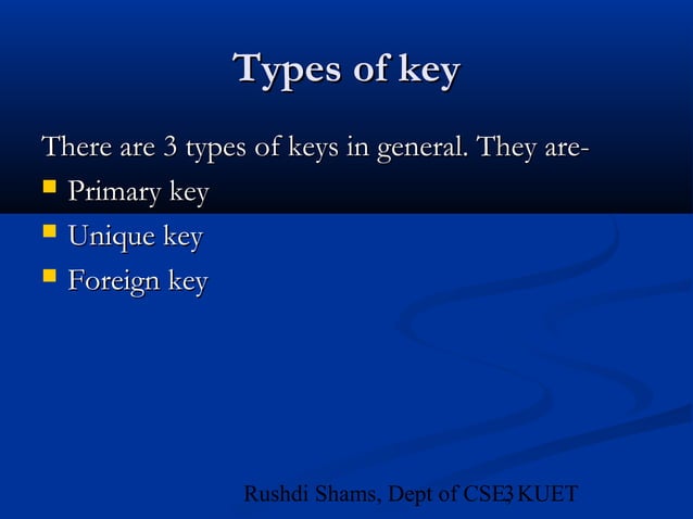 Database Keys / Referential Integrity / Propagation Constraint / Entity Integrity | PPT