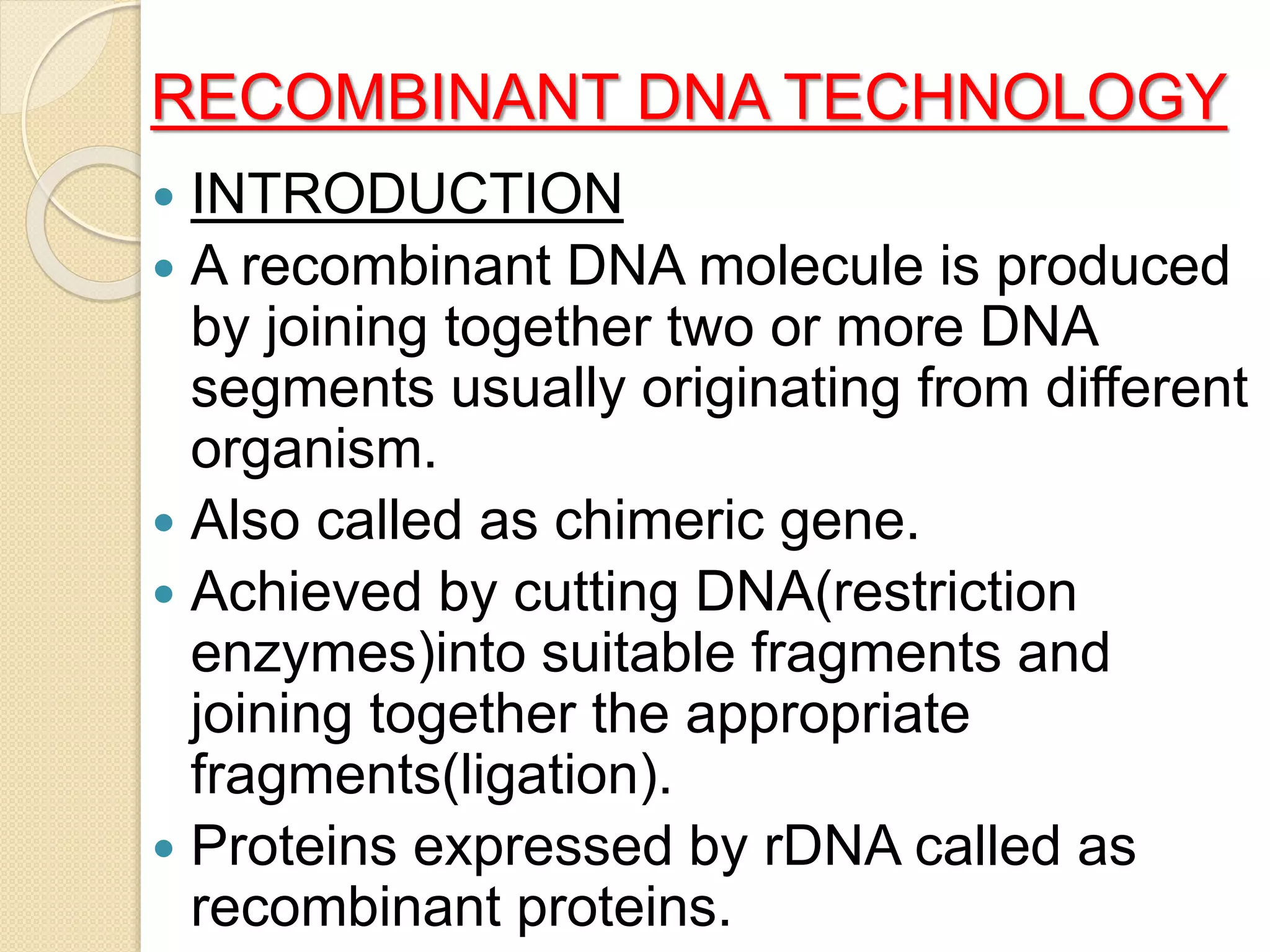 Recombinant DNA Technology and Drug Discovery | PPTX
