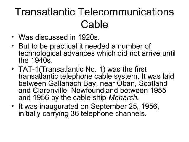 Transatlantic cable | PPT