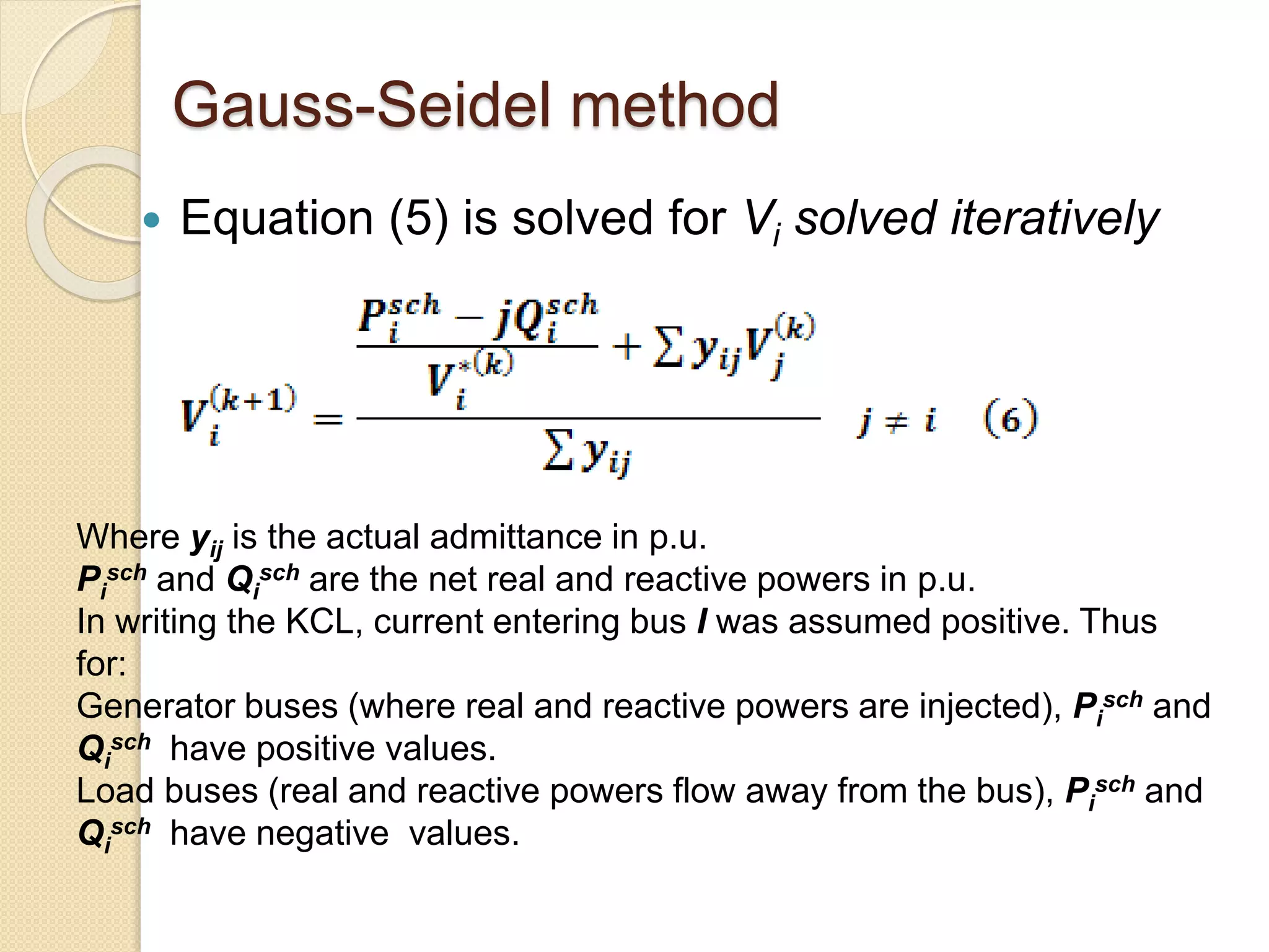 Gauss Siedel method of Load Flow | PPTX