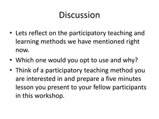 PARTICIPATORY TEACHING LEARNING STRATEGIES FOR CHILDREN | PPT