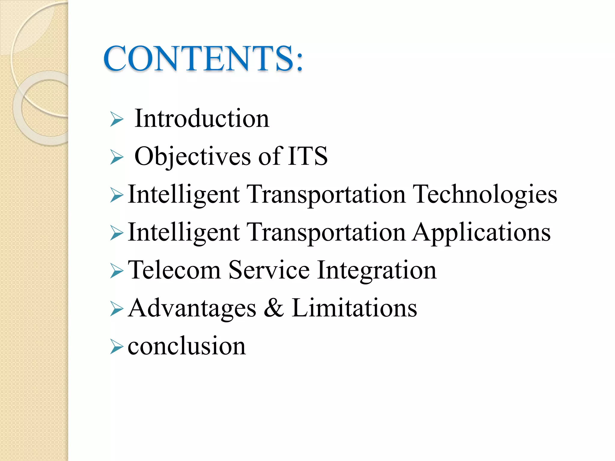 Intelligent transportation system | PPT