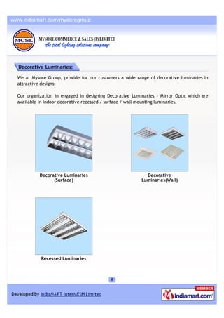 Mysore Commerce & Sales Private Limited, Chandigarh, Metal Halide Lamps | PDF