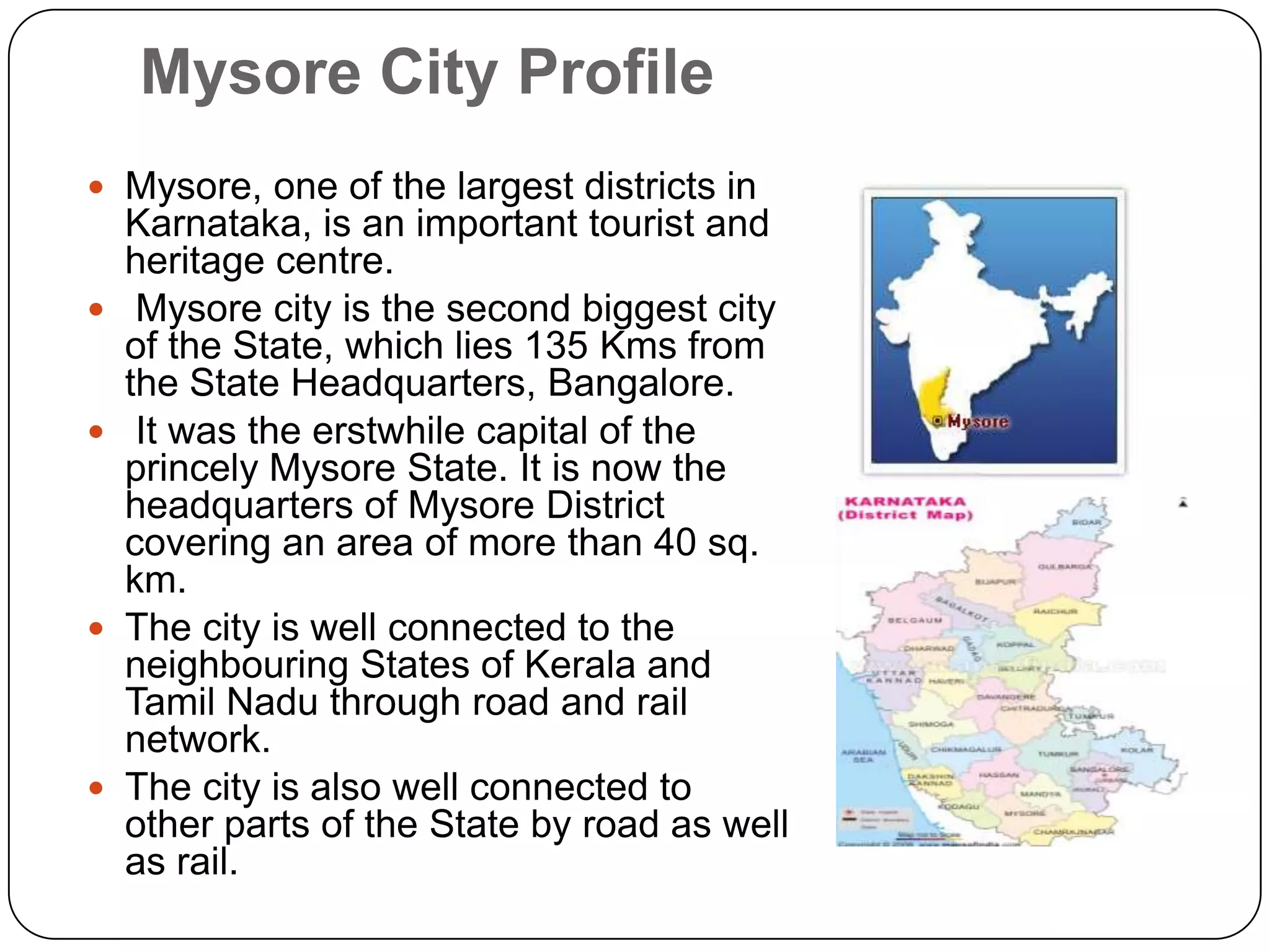 Mysore City :: Traffic and Transportation | PPTX