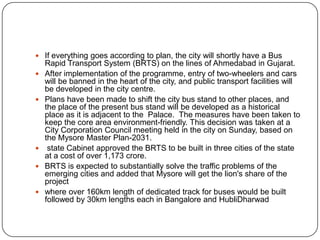 Mysore City :: Traffic and Transportation | PPTX