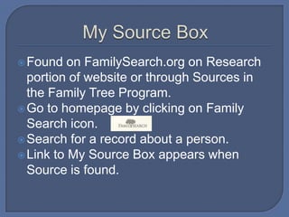 My source box 5 family search.org