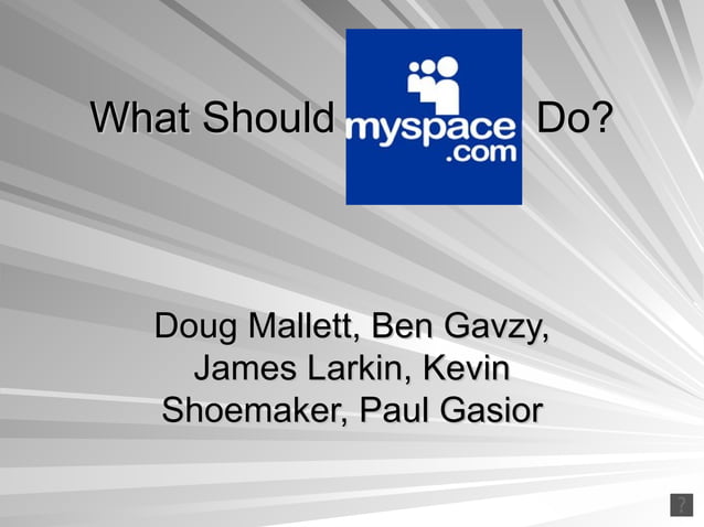 My Space Case Study | PPT