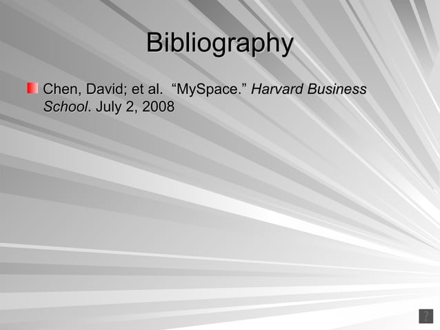 My Space Case Study | PPT