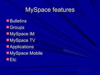 My Space Powerpoint | PPT | Social Networking | Internet