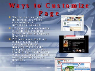 Myspace Profile Customization | PPT | Technology & Computing