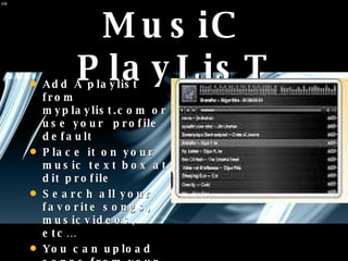 Myspace Profile Customization | PPT