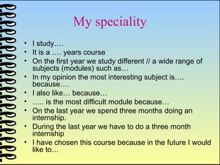 My speciality (Mechanic Production) | PPT