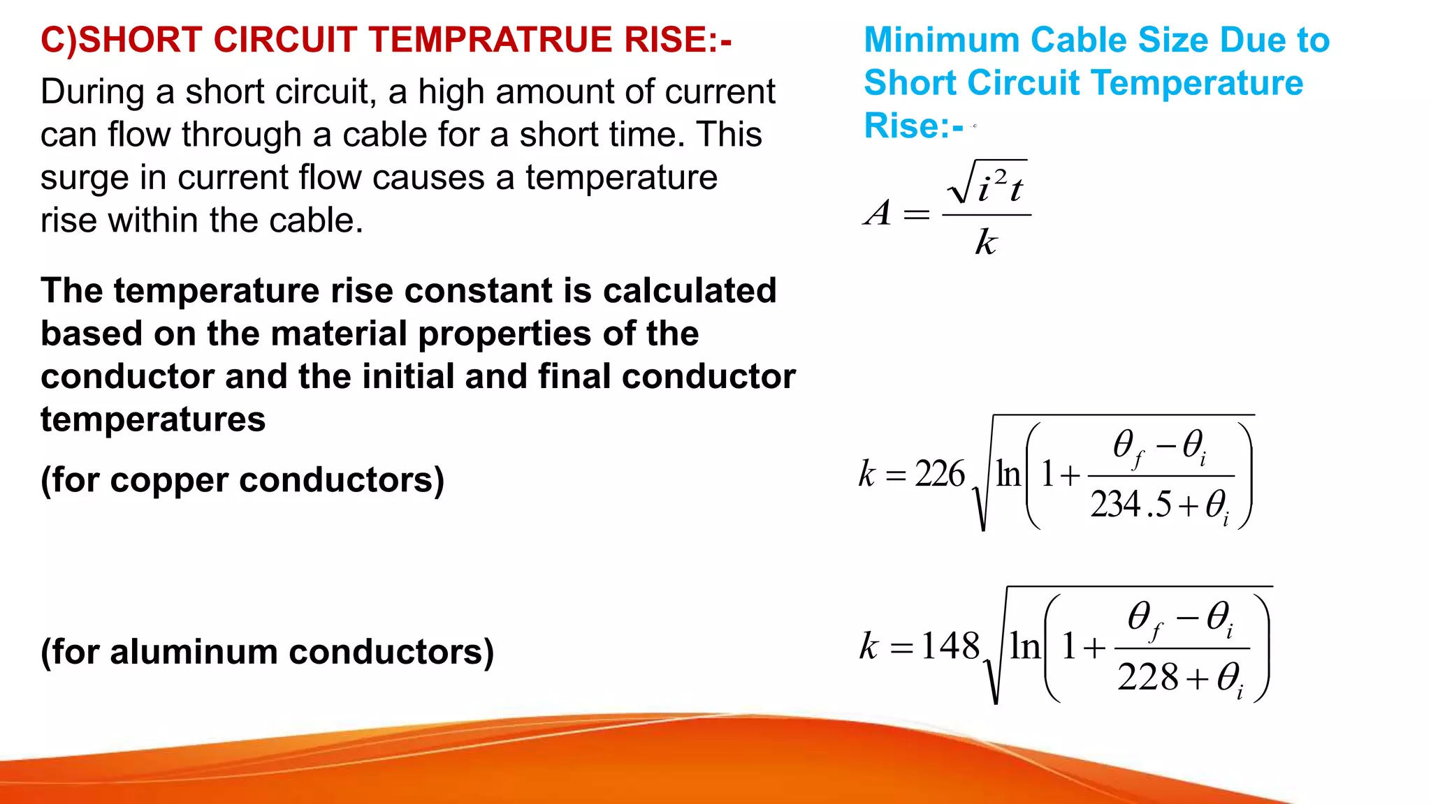 Cable Sizing Calculations | PPTX