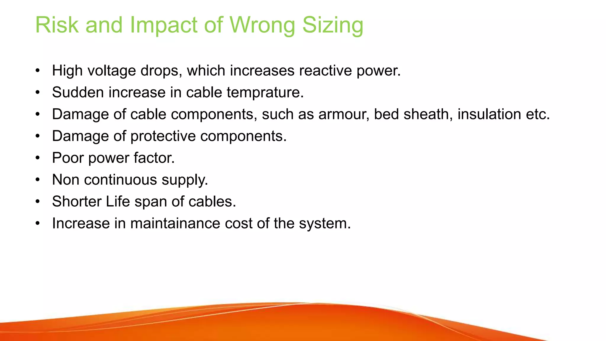 Cable Sizing Calculations | PPTX