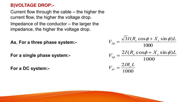 Cable Sizing Calculations | PPTX