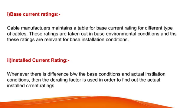 Cable Sizing Calculations | PPTX