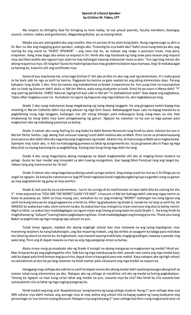 Guest Speaker Speech | DOCX