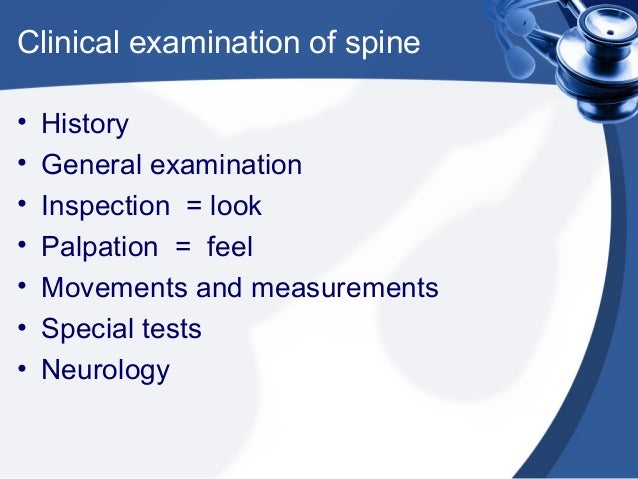 clinical examination of spine