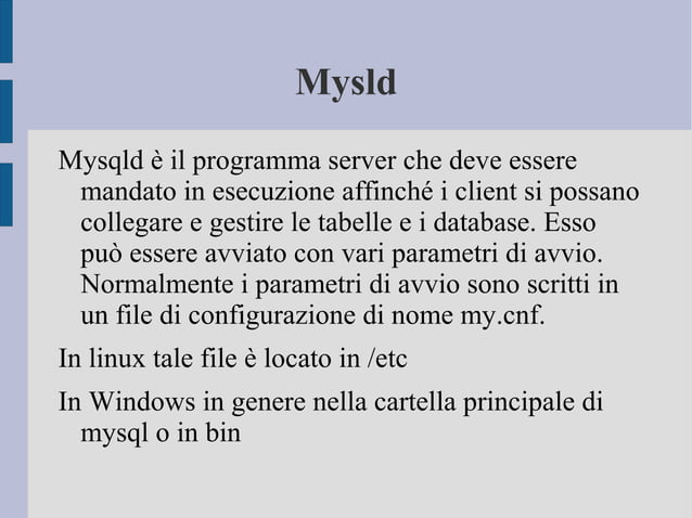 Utilizzo dei principali comandi di Mysql | PPT | Free Download