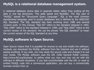 Mysql | PPT | Databases | Computer Software and Applications