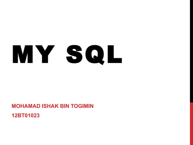 The benefits of My sql | PPT