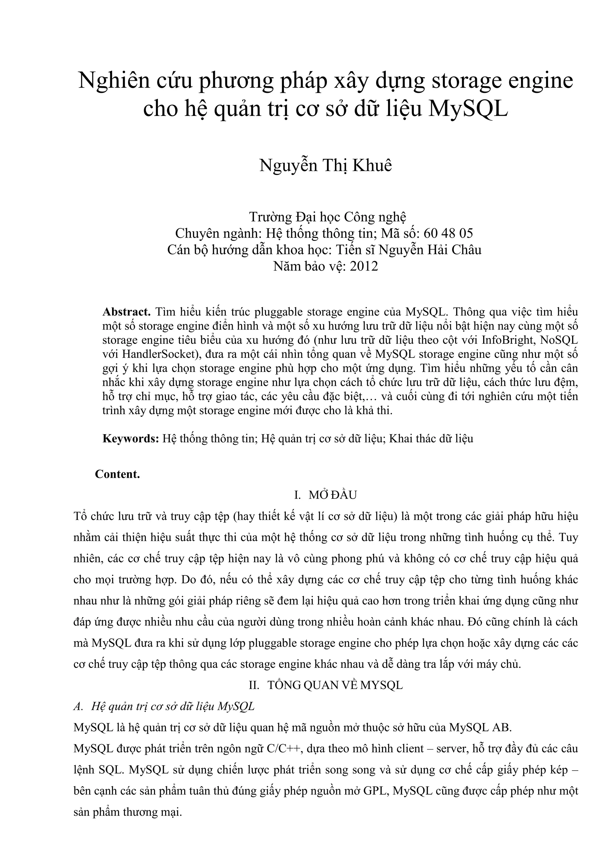 My sql.storage engine | PDF