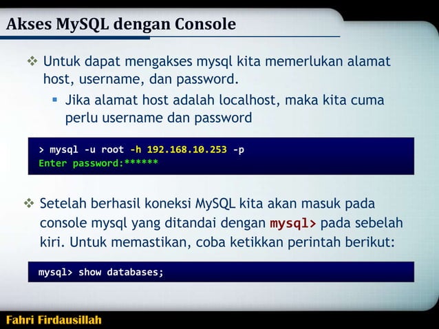 MySQL 1, introduction | PPT