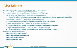 MySQL 8.0.17 - New Features Summary | PPT