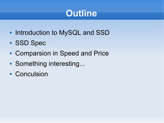 MySQL and SSD | ODP | Databases | Computer Software and Applications