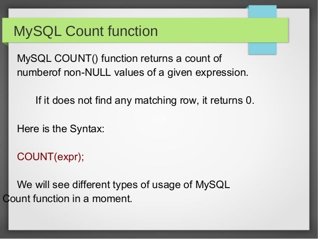 Mysql count Mysql count