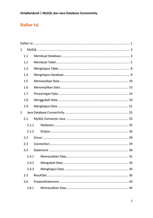 My Sql Dan Java Database Connectivity Pdf