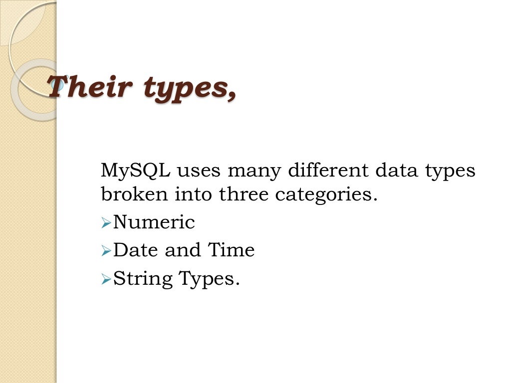 Mysql datatypes