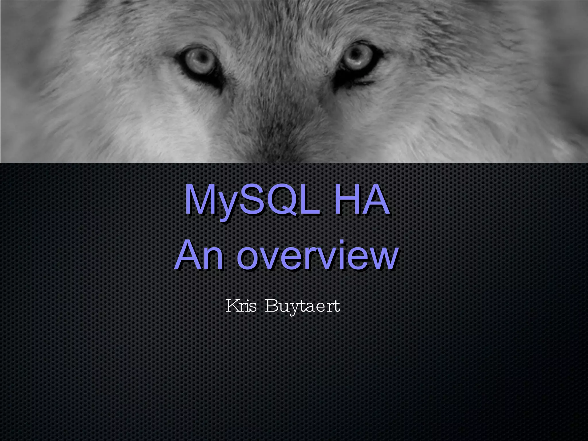 MySQL HA Alternatives 2010 | PPT