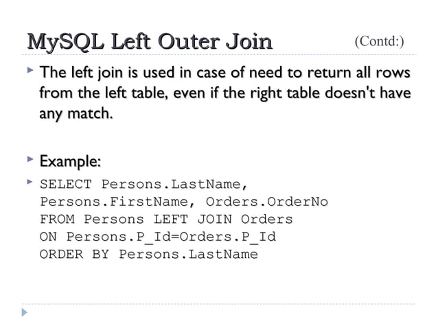 PHP mysql Mysql joins | PPT PHP mysql Mysql joins | PPT